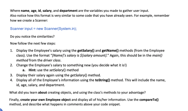 Solved Activity 1-Creating an Employee Object Navigate to | Chegg.com