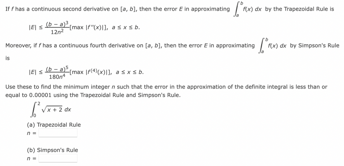 Solved If f has a continuous second derivative on [a,b], | Chegg.com