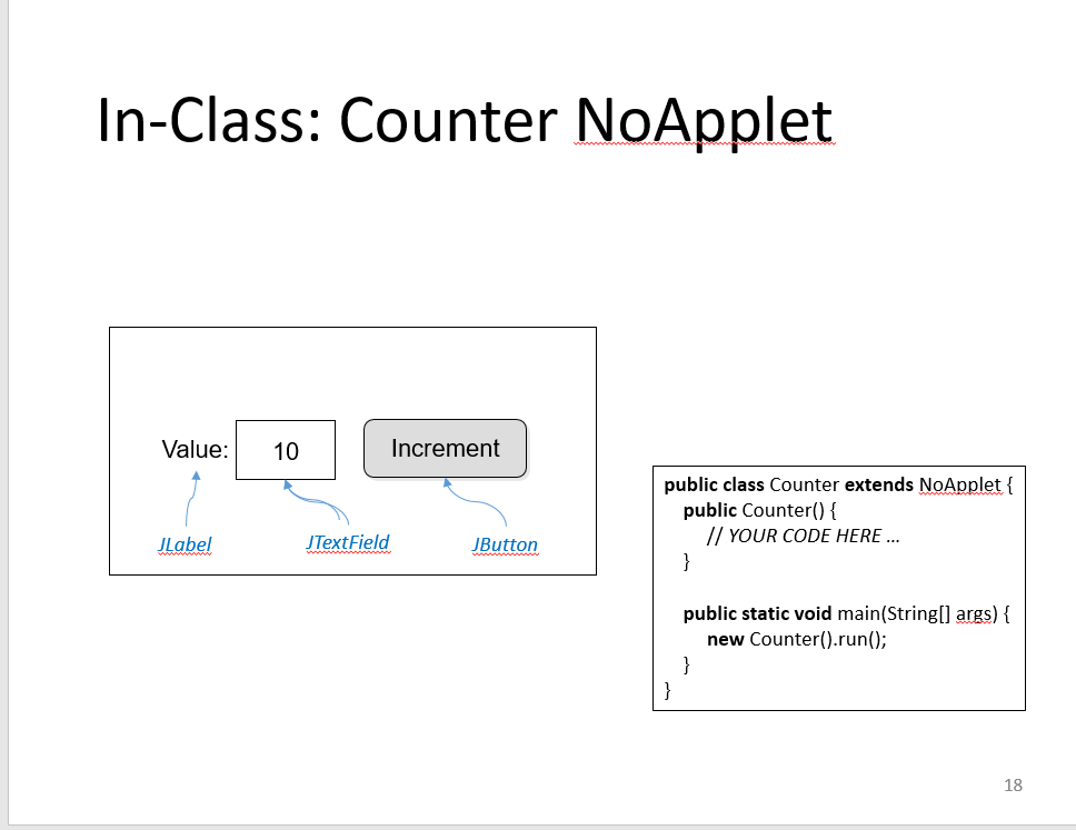 In-Class: Counter NoApplet public class Counter | Chegg.com