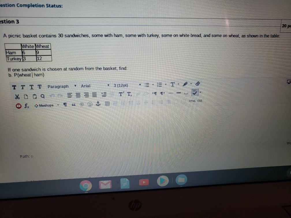 Solved estion Completion Status: estion 3 20 p A picnic | Chegg.com Solved estion Completion Status: estion 3 20 p A picnic | Chegg.com