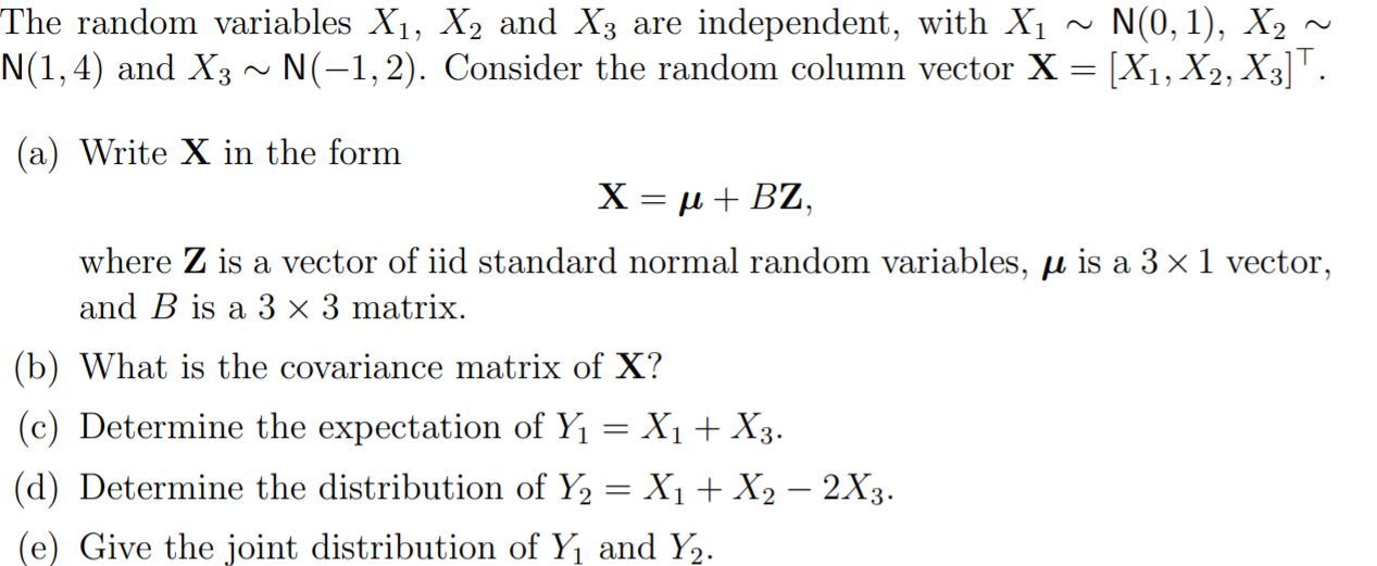 Solved The random variables X1, X2 and X3 are independent, | Chegg.com