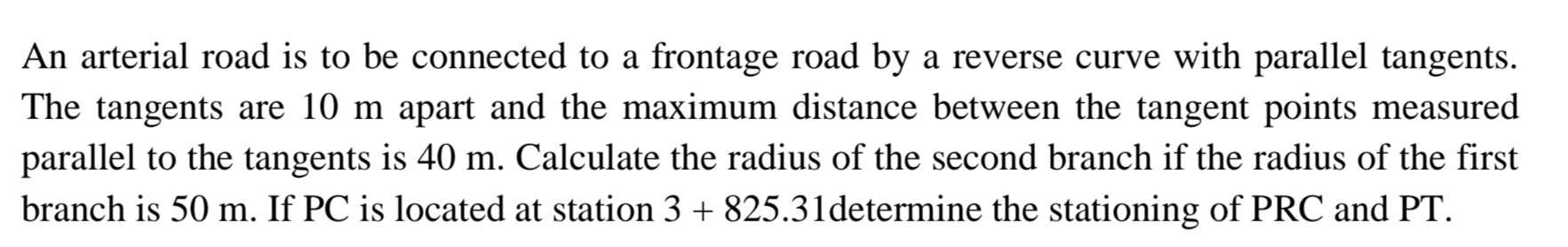 Solved An arterial road is to be connected to a frontage | Chegg.com
