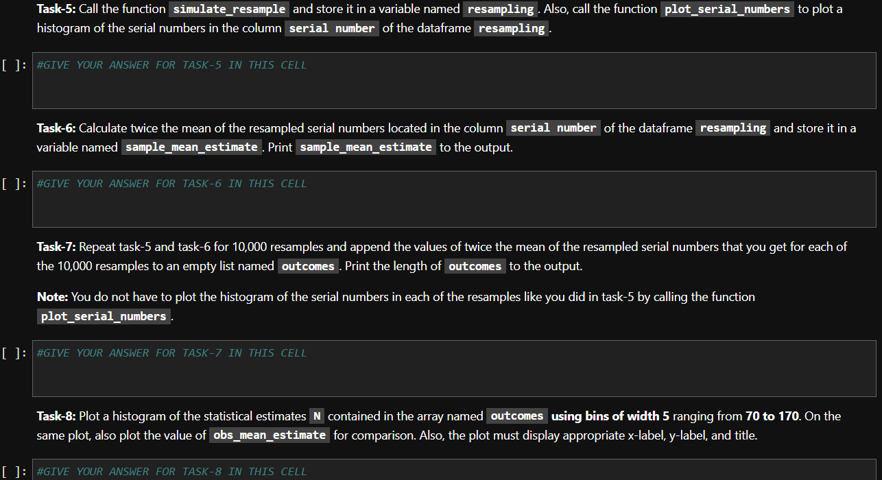 Solved Task-5: Call the function simulate_resample and store | Chegg.com Solved Task-5: Call the function simulate_resample and store | Chegg.com