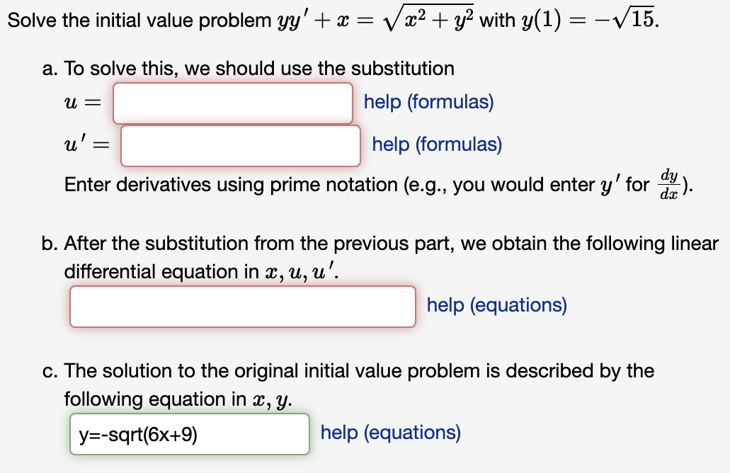 Solved Ive the initial value problem \\( y | Chegg.com