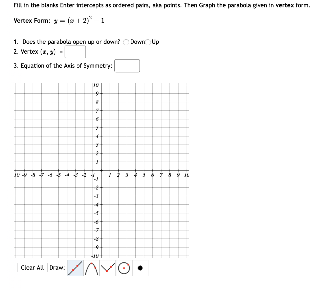 Solved Fill in the blanks Enter intercepts as ordered pairs, | Chegg.com