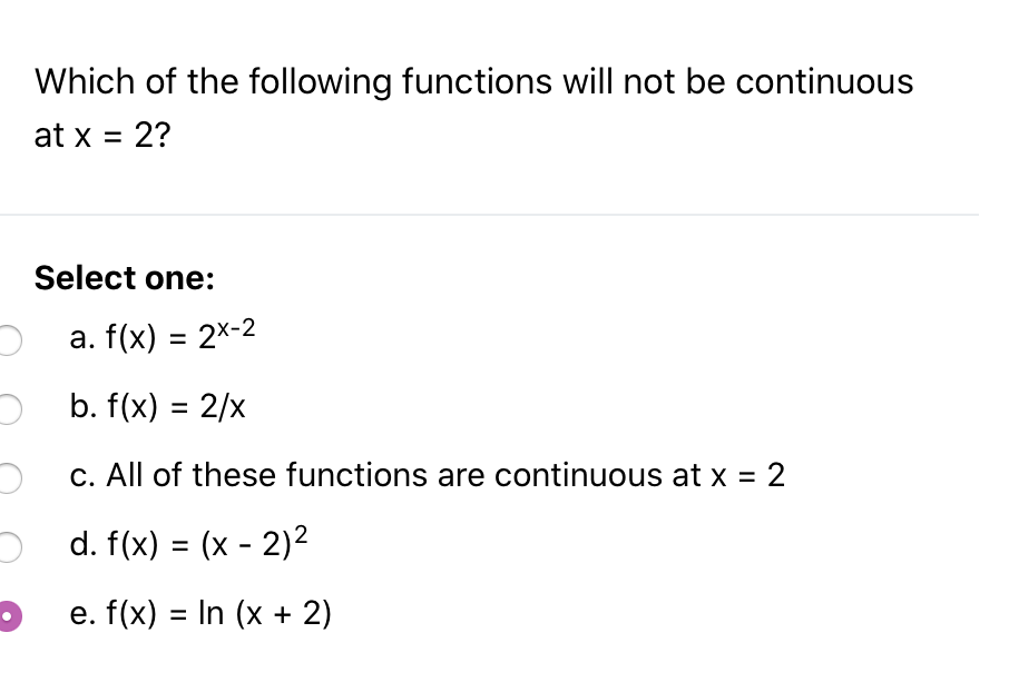 Solved Which of the following functions will not be | Chegg.com