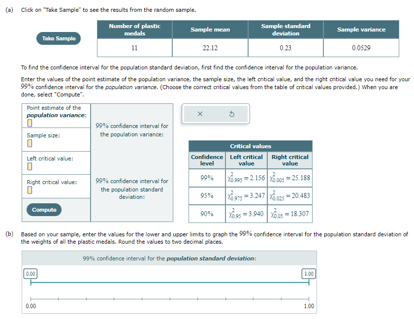 Solved (a) Click on "Take Sample" to see the results from | Chegg.com