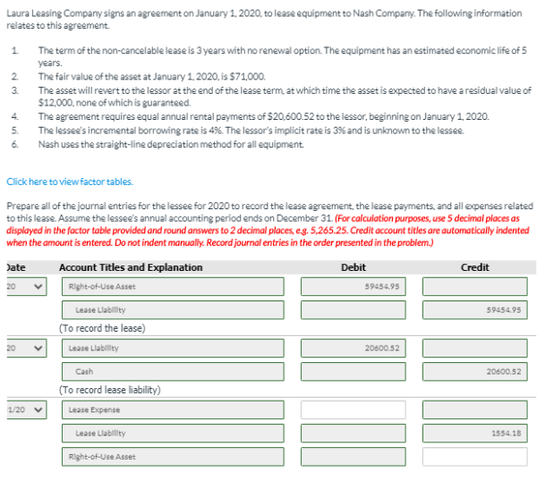 Solved 1 Laura Leasing Company signs an agreement on January | Chegg.com