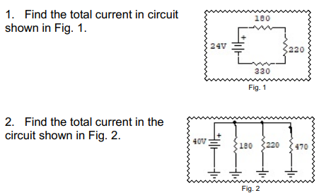 Solved 1. Find the total current in circuit shown in Fig. 1. | Chegg.com