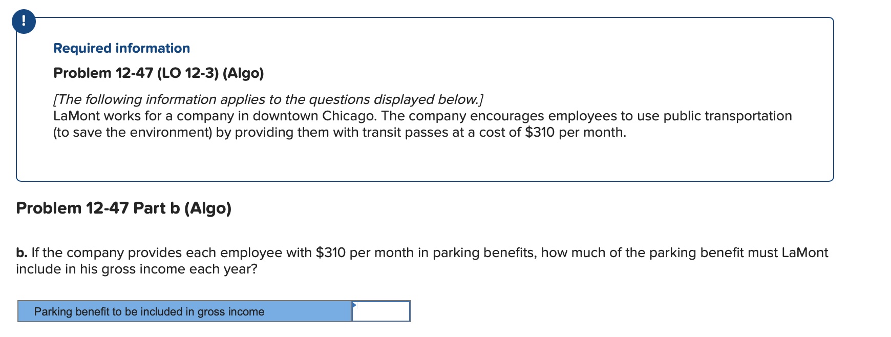 Solved Required information Problem 12-47 (LO 12-3) (Algo) | Chegg.com