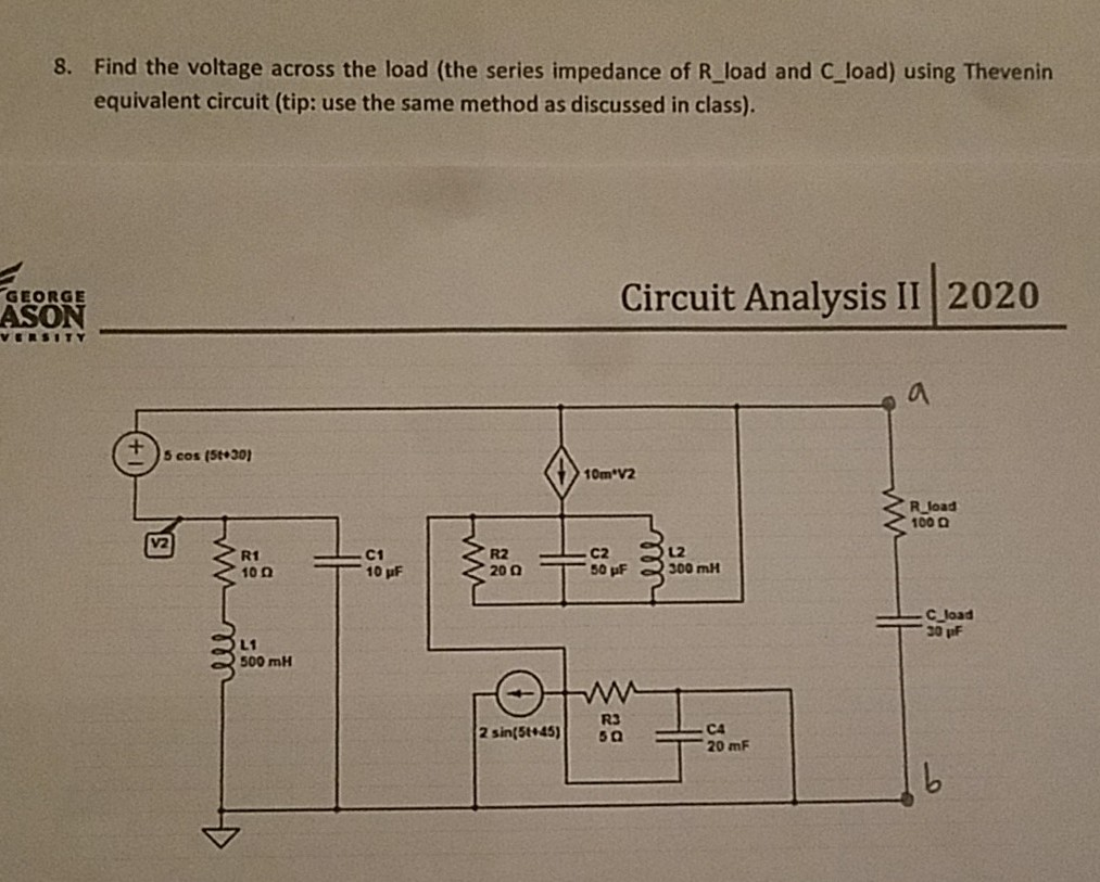 Solved 8. Find the voltage across the load (the series | Chegg.com