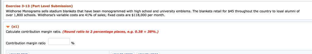 Solved Exercise 3-13 (Part Level Submission) Wildhorse | Chegg.com