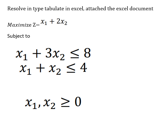 Solved Resolve in type tabulate in excel, attached the excel | Chegg.com