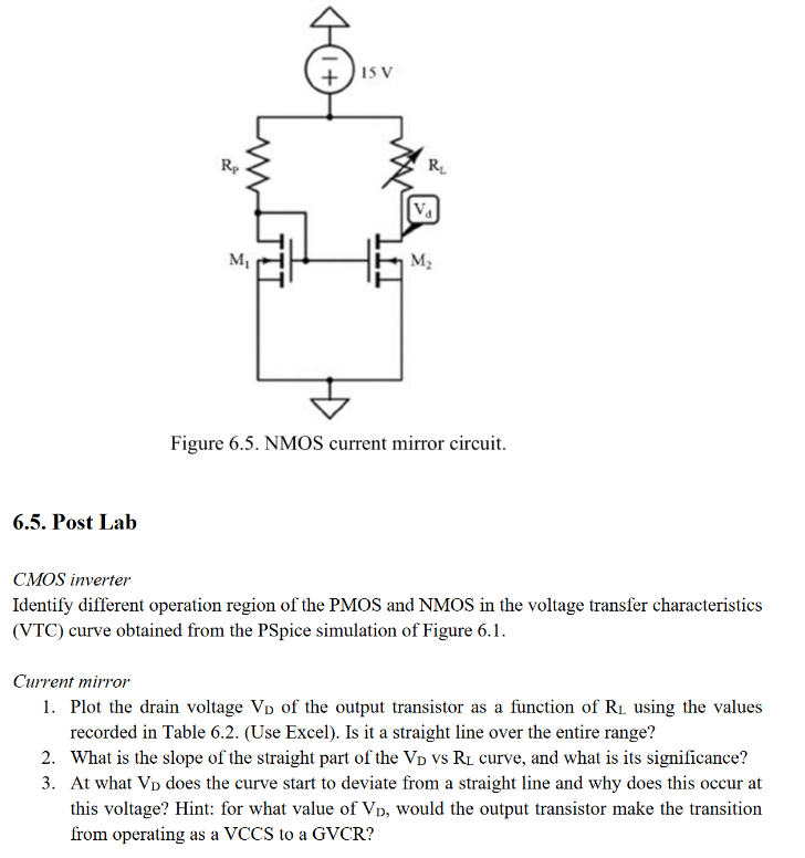 Luft Figure 6.5. NMOS current mirror circuit. 6.5. | Chegg.com
