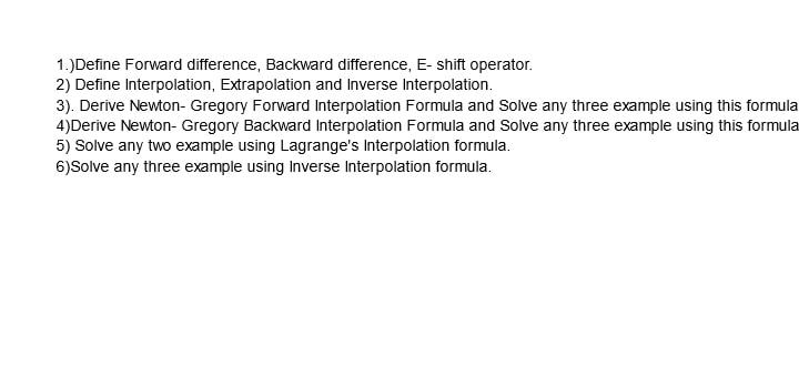 Solved 1.)Define Forward difference, Backward difference, | Chegg.com