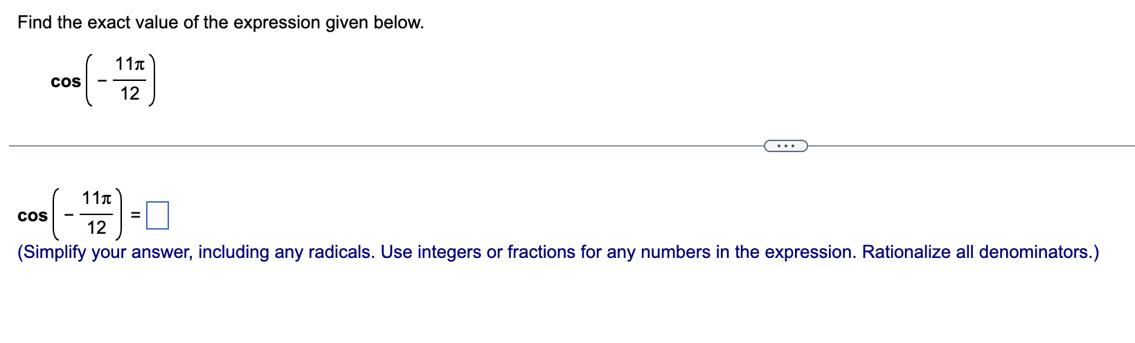 Solved Find the exact value of the expression given below. | Chegg.com