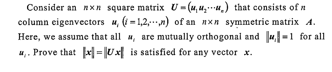 Solved Consider an nxn square matrix U = (u, uz...u,) that | Chegg.com