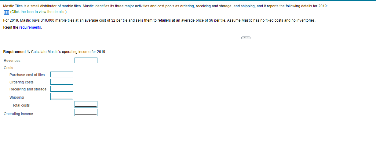 Solved (Click the icon to view the details.) Read the | Chegg.com