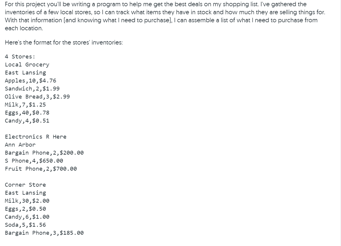 Solved For this project you'll be writing a program to help | Chegg.com