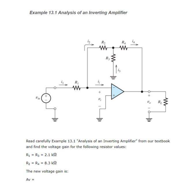 Solved Example 13.1 Analysis of an Inverting Amplifier R w w | Chegg.com