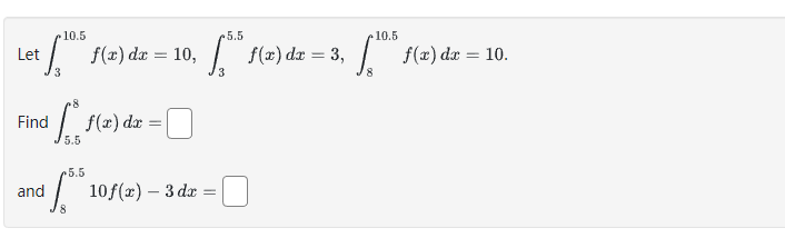 Solved ∫310.5f(x)dx=10,∫35.5f(x)dx=3,∫810.5f(x)dx=10 | Chegg.com