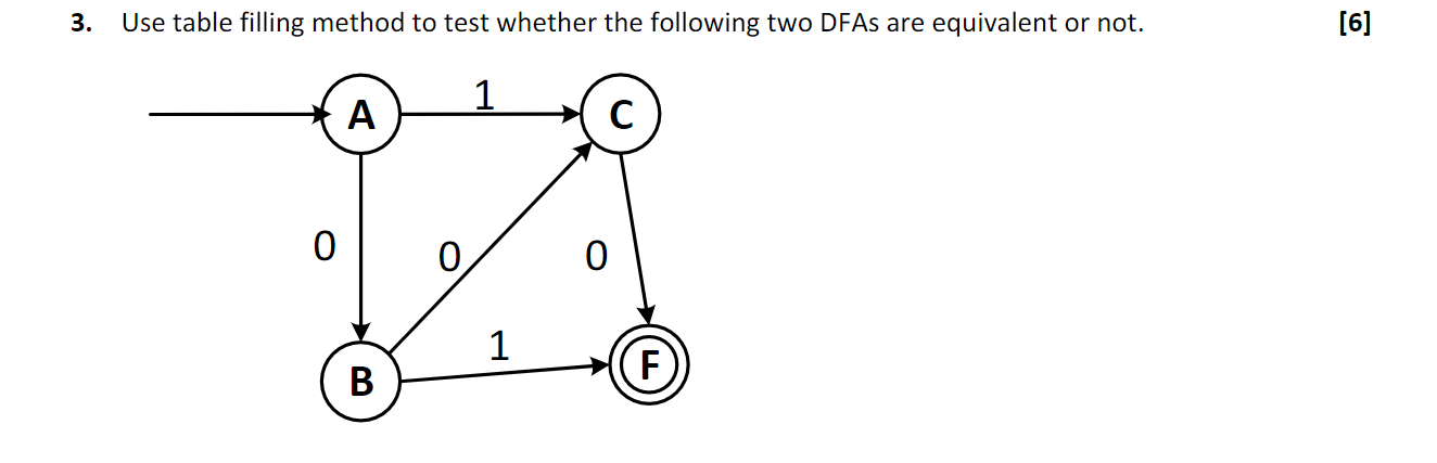 Solved 3. Use table filling method to test whether the | Chegg.com
