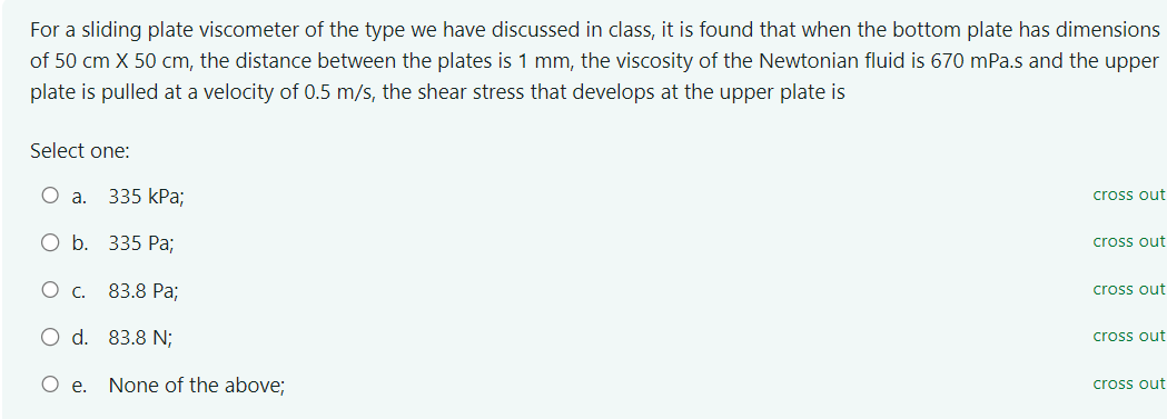 Solved For a sliding plate viscometer of the type we have | Chegg.com