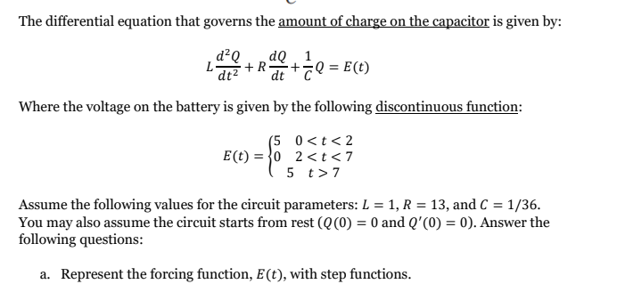 Solved b. Use Laplace transforms to solve for the solution | Chegg.com