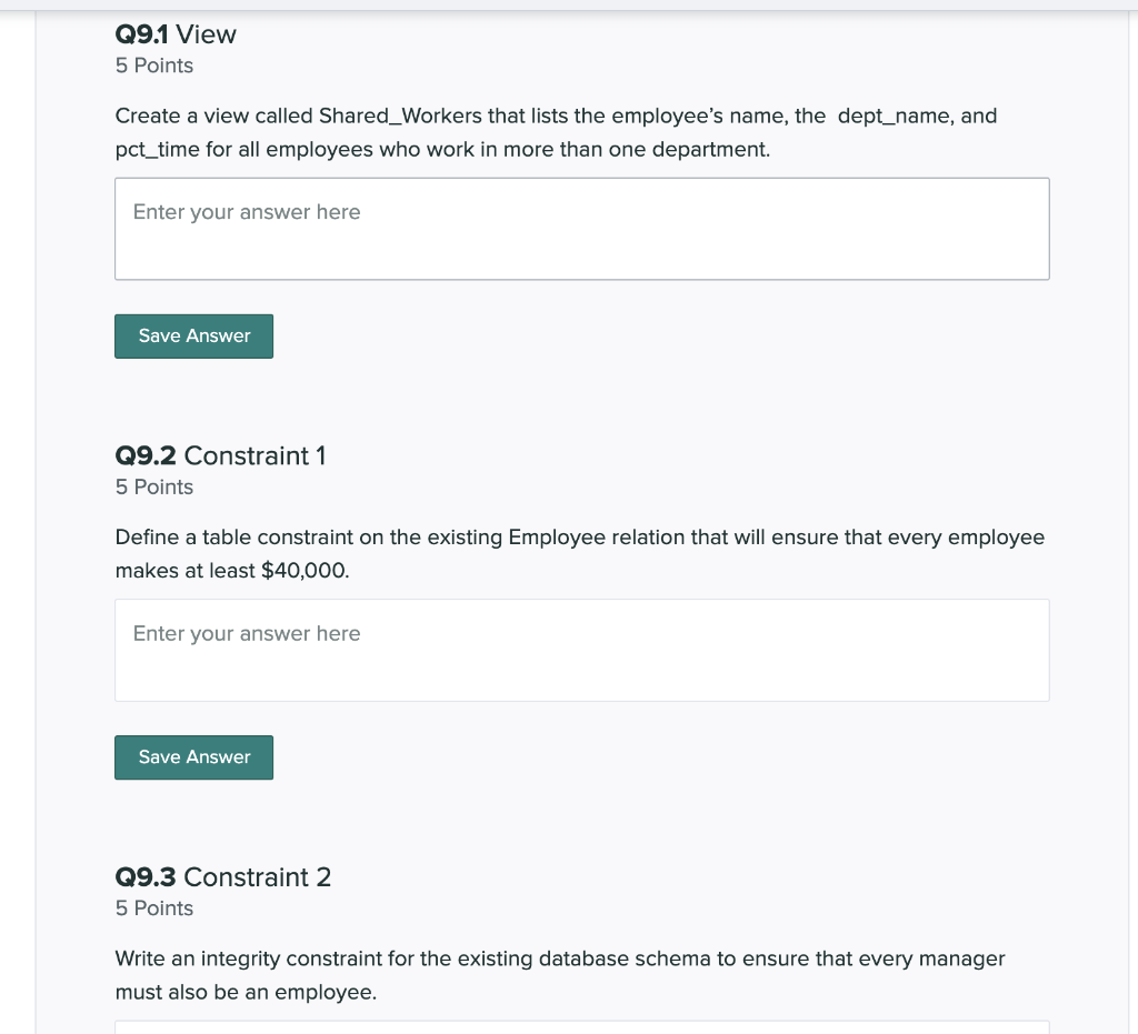 Solved Q9 30 Points Consider the following relational | Chegg.com