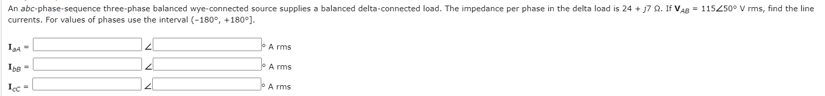 Solved An abc-phase-sequence three-phase balanced | Chegg.com