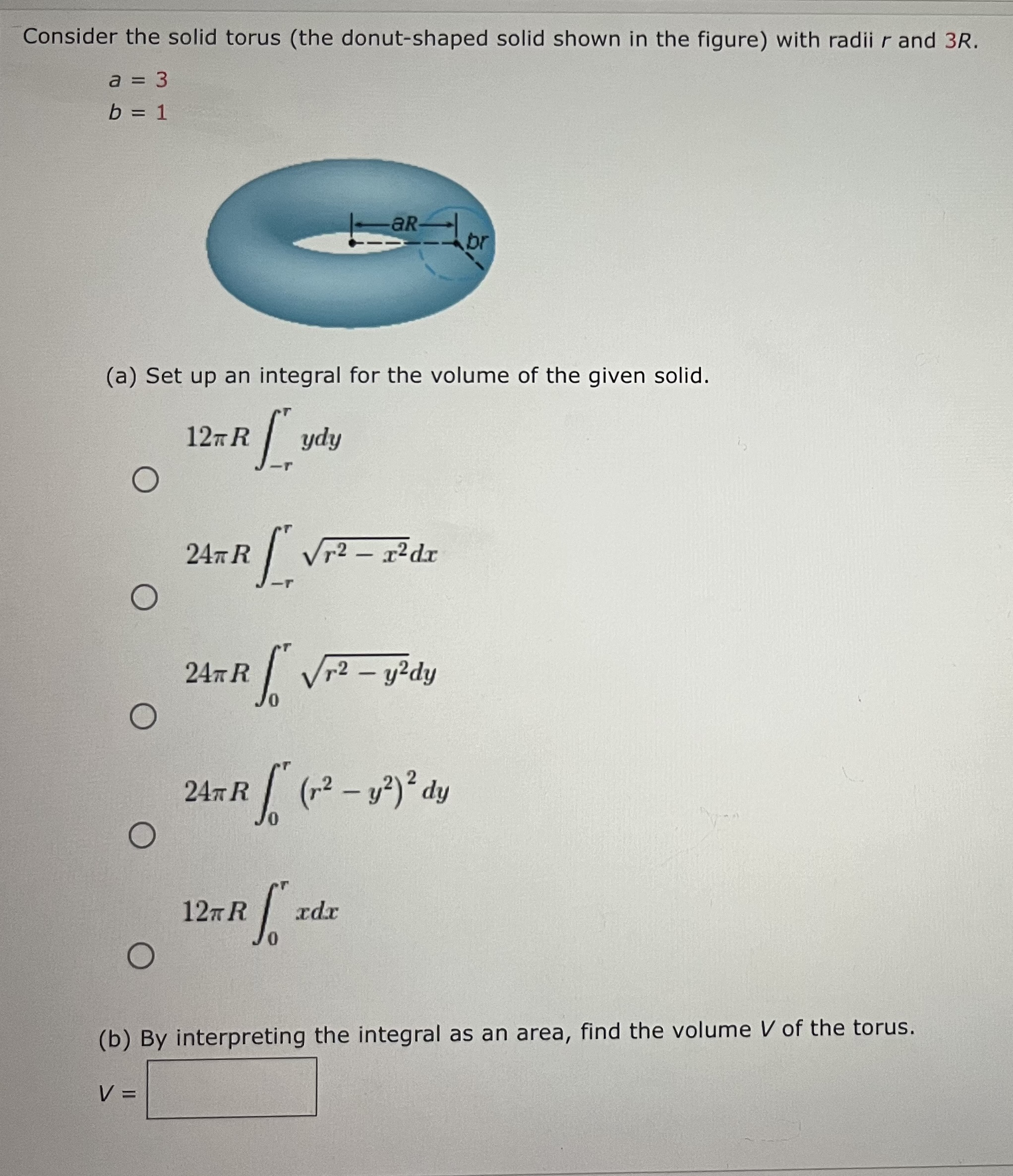 Solved Consider the solid torus (the donut-shaped solid | Chegg.com