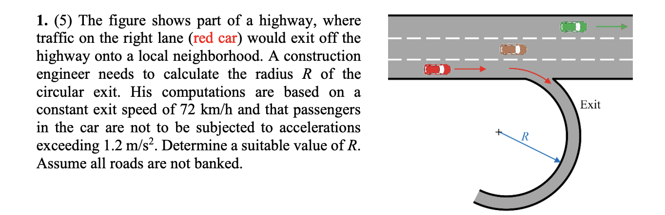 Solved . (5) The figure shows part of a highway, where | Chegg.com