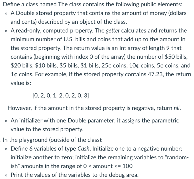 Solved .Define a class named The class contains the | Chegg.com