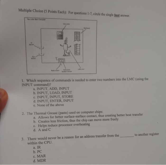 Solved Multiple Choice (5 Points Each): For questions 1-7, | Chegg.com