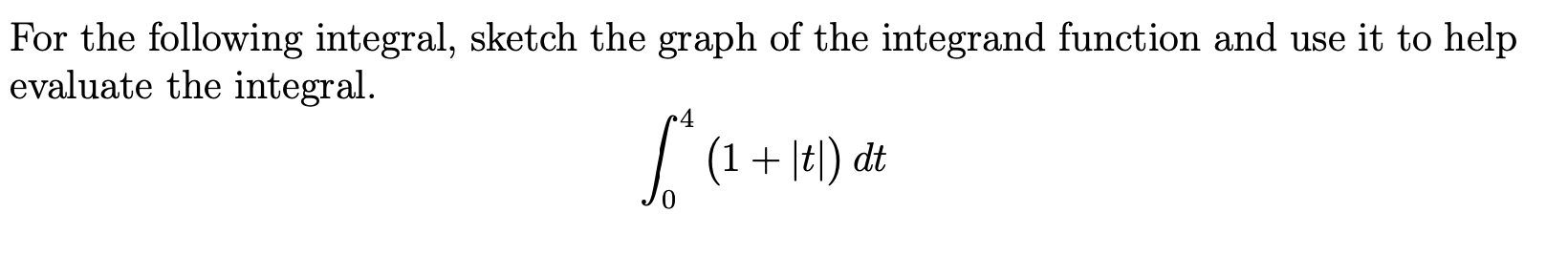 Solved For the following integral, sketch the graph of the | Chegg.com