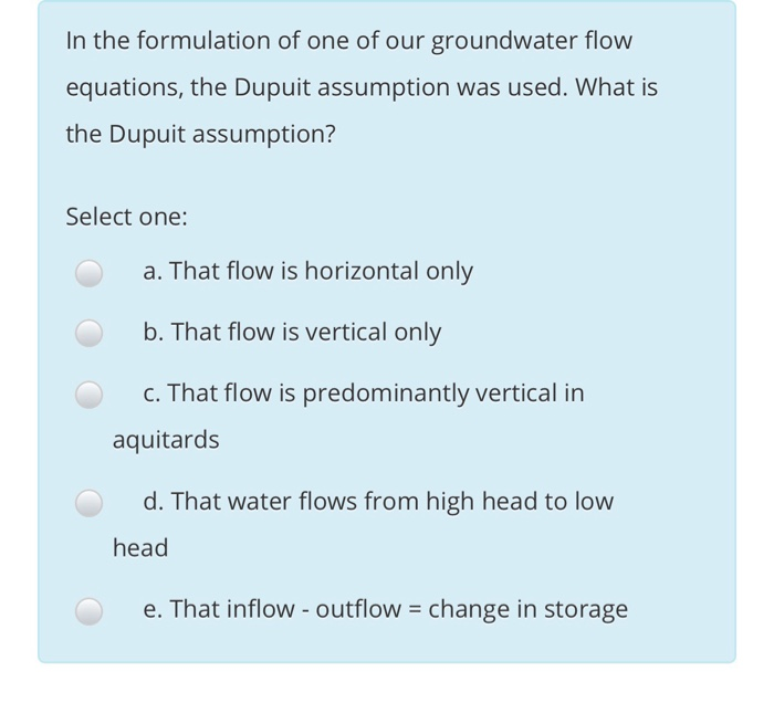 Solved In the formulation of one of our groundwater flow | Chegg.com