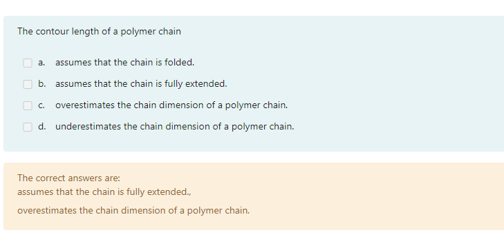 Solved The contour length of a polymer chain 0 0 0 a. b. c. | Chegg.com