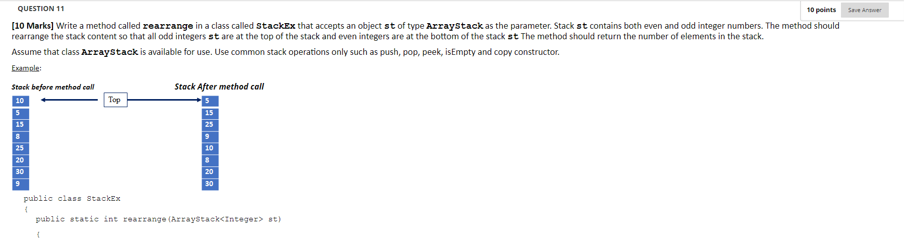 Solved QUESTION 11 10 points Save Answer (10 Marks] Write a | Chegg.com
