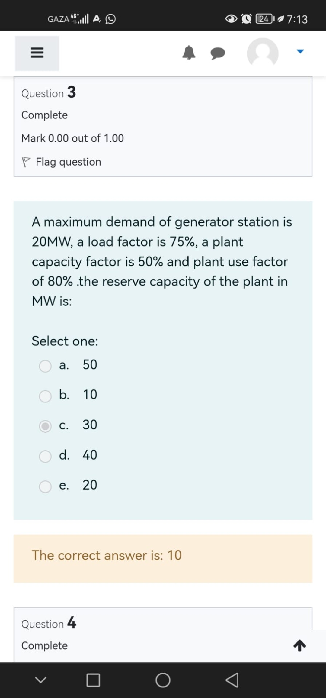Solved A maximum demand of generator station is20MW, ﻿a load | Chegg.com