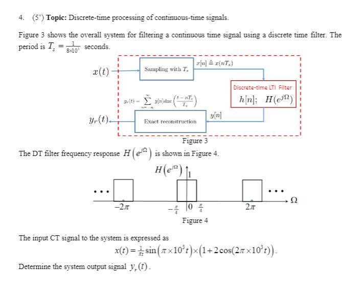 Solved 4. (5) Topic: Discrete-time processing of | Chegg.com