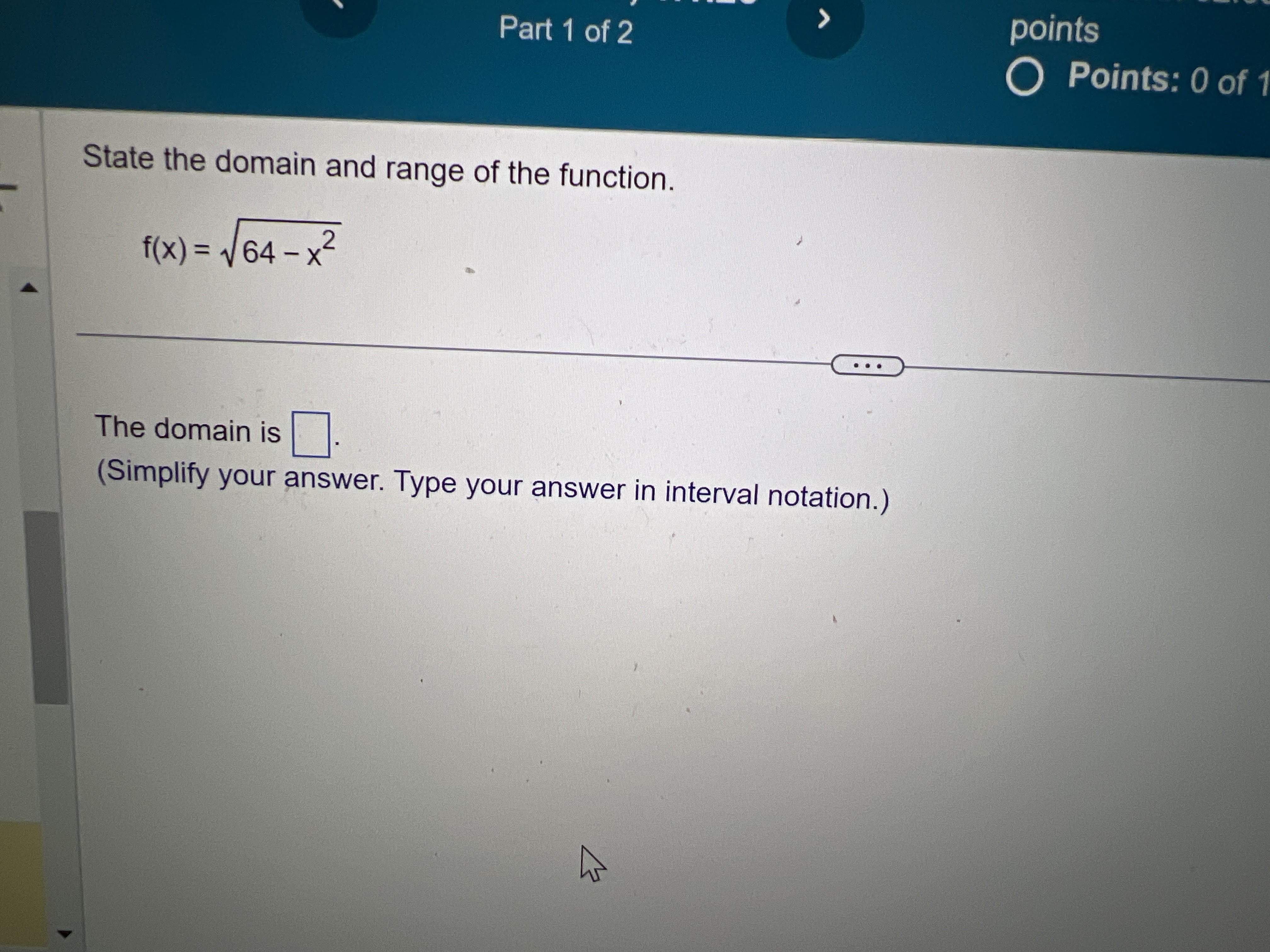 Solved State the domain and range of the | Chegg.com