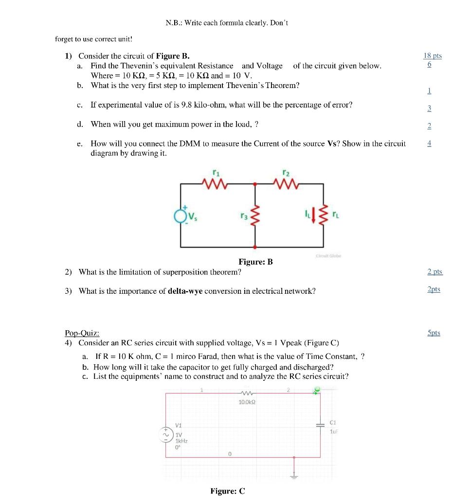 Solved N.B.: Write each formula clearly. Don't forget to use | Chegg.com