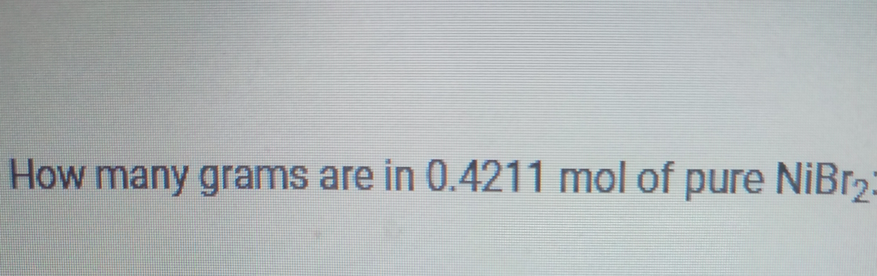 Solved How many moles are in \\( 0.98 \\mathrm{~g} \\) of | Chegg.com