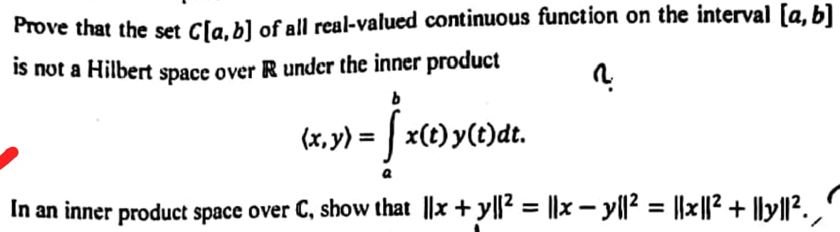 Solved Prove that the set C[a,b] of all real-valued | Chegg.com