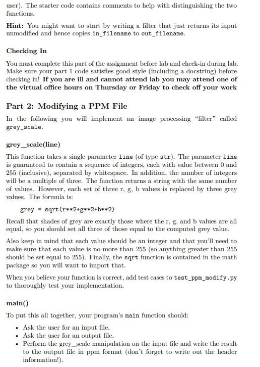 Solved Part 1: PPM Files and Modifications Getting started | Chegg.com