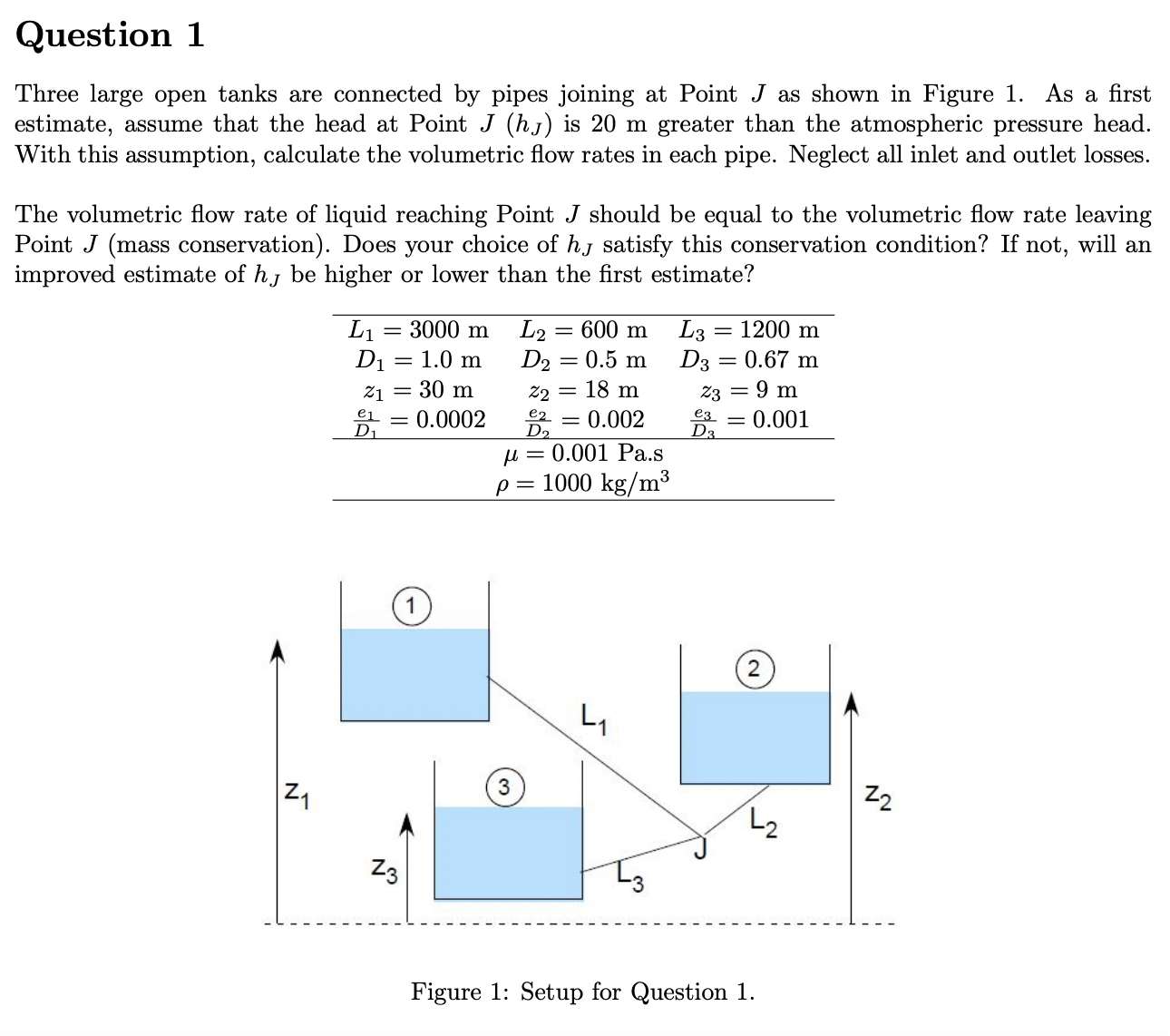 Solved Three large open tanks are connected by pipes joining | Chegg.com