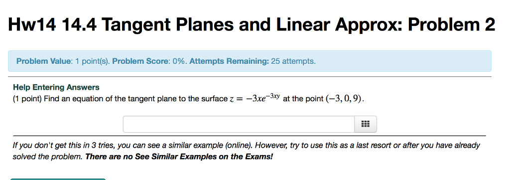 Solved Hw14 14.4 Tangent Planes and Linear Approx: Problem 2 | Chegg.com