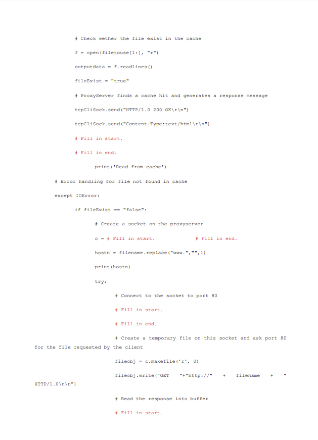 Solved Lab 4: HTTP Web Proxy Server In this lab, you will | Chegg.com
