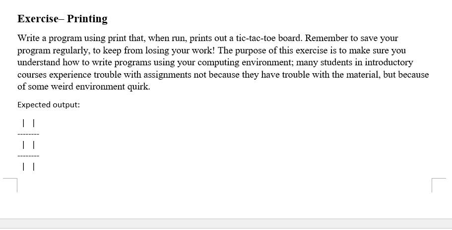 Solved Exercise-Printing Write a program using print that, | Chegg.com