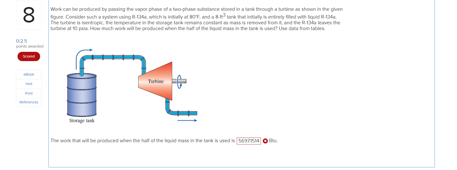 Solved Work can be produced by passing the vapor phase of a | Chegg.com